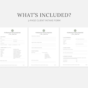 Home Organizer Business Forms Bundle, Client Intake, Contract (canva ...