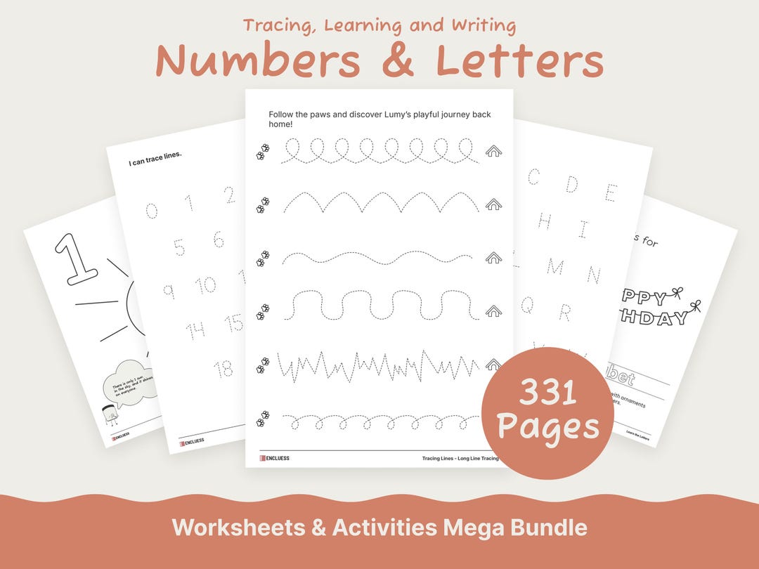 Learning Numbers and Letters Mega Bundle, Tracing, Handwriting ...