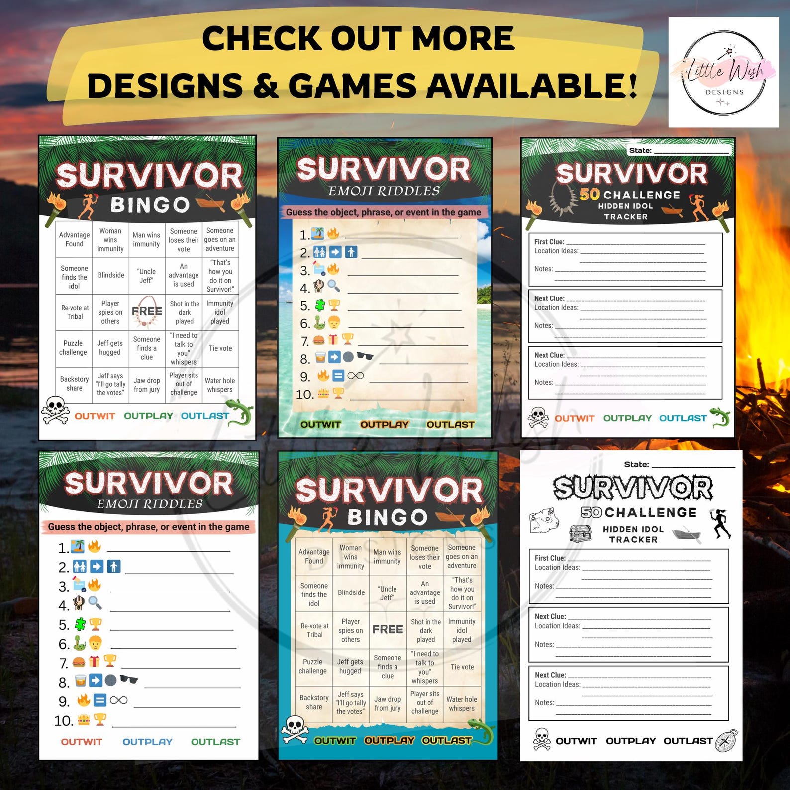 Survivor 50 Prediction Game Episode 1, Printable Watch Party Game ...