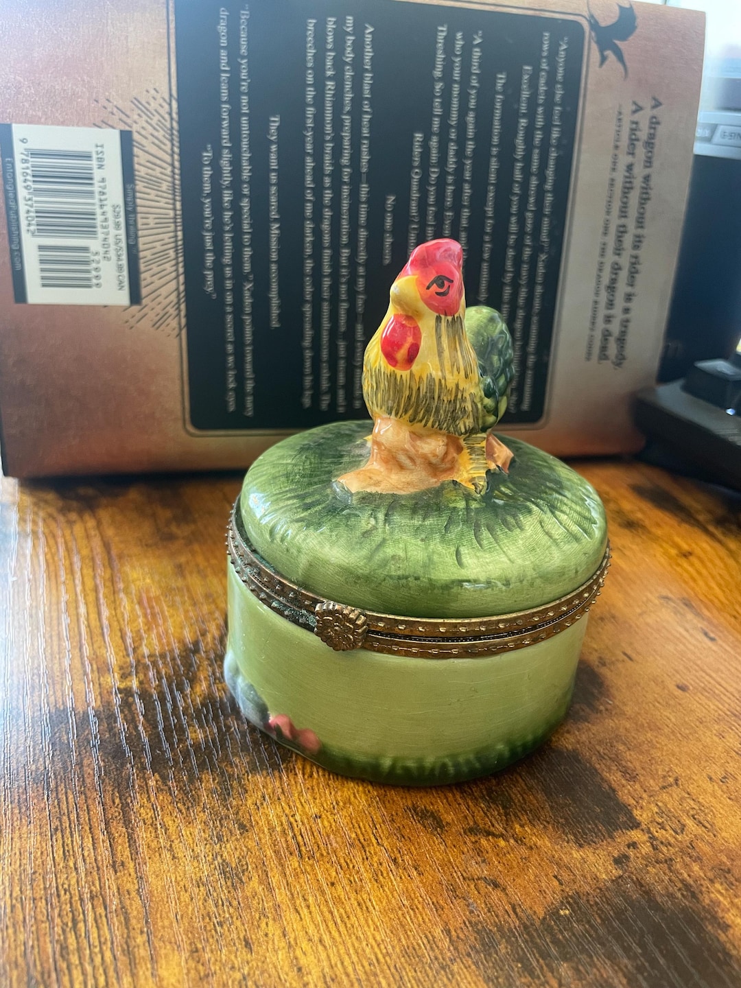 Vintage Rooster Trinket Box - Farmhouse Decor, Hinged Jewelry Box ...