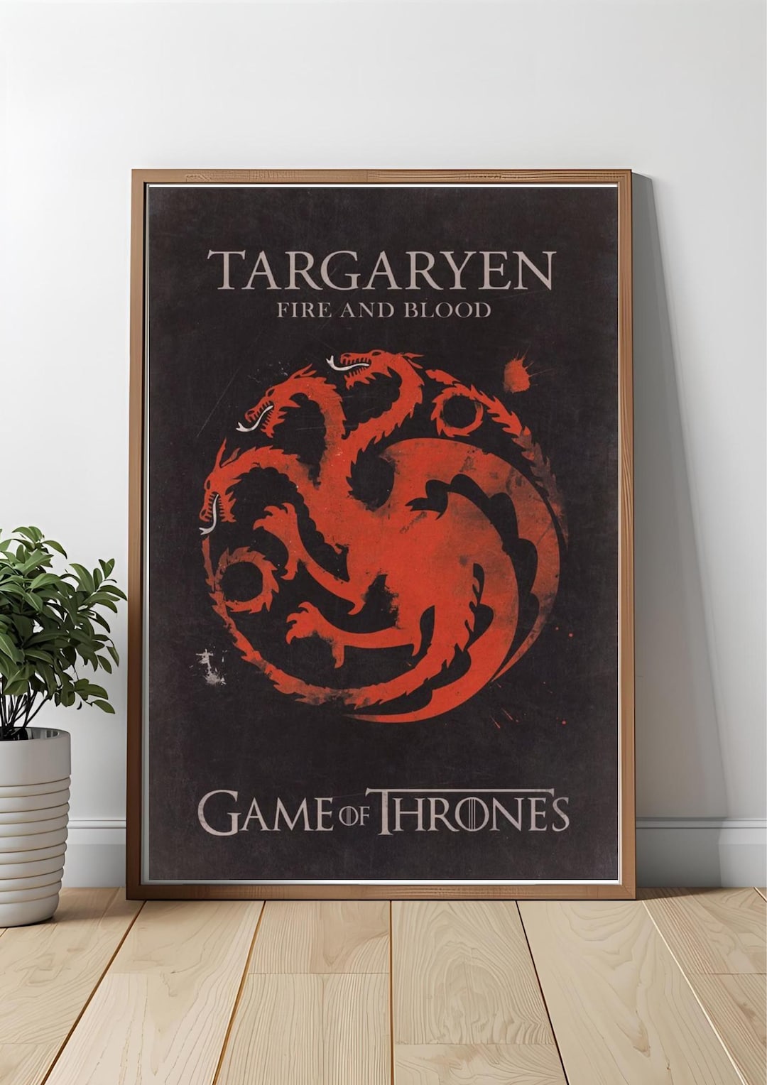 House Targaryen “fire and Blood” Poster – Game of Thrones Wall Art - Etsy