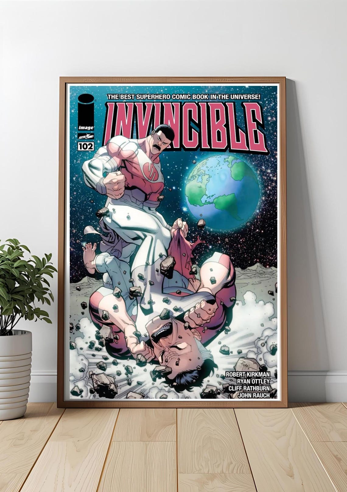 Invincible - Thragg Vs Omni-man Comic Book Poster – Vintage Superhero ...