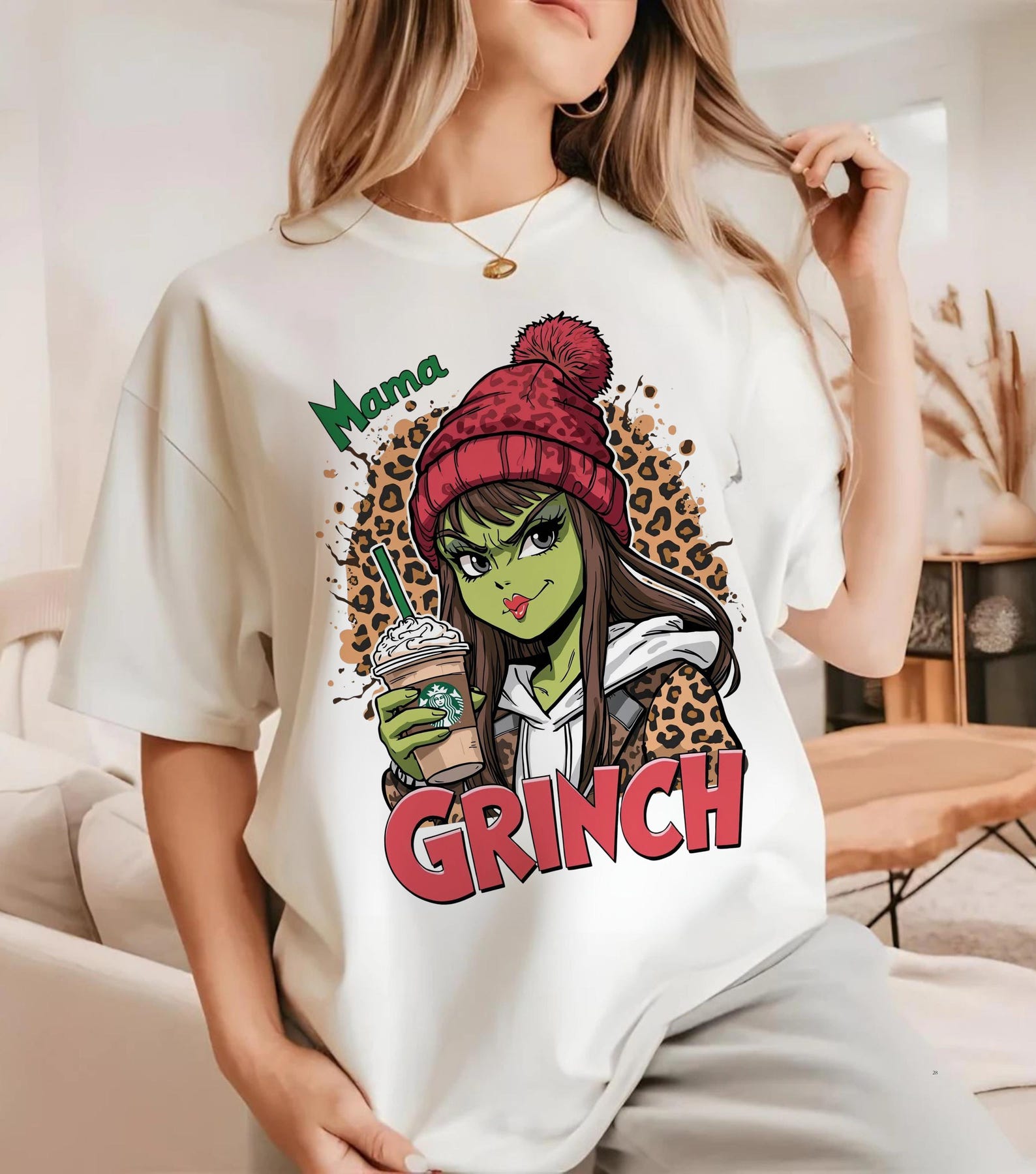 Mama Grinch Christmas Leopard Print PNG, Funny Holiday Lover ...