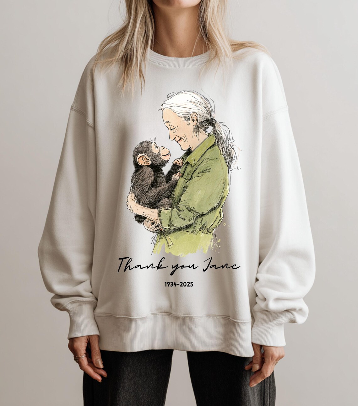 Jane Goodall Png, Jane Goodall Tshirt, Remember Jane Goddall, Thank You ...