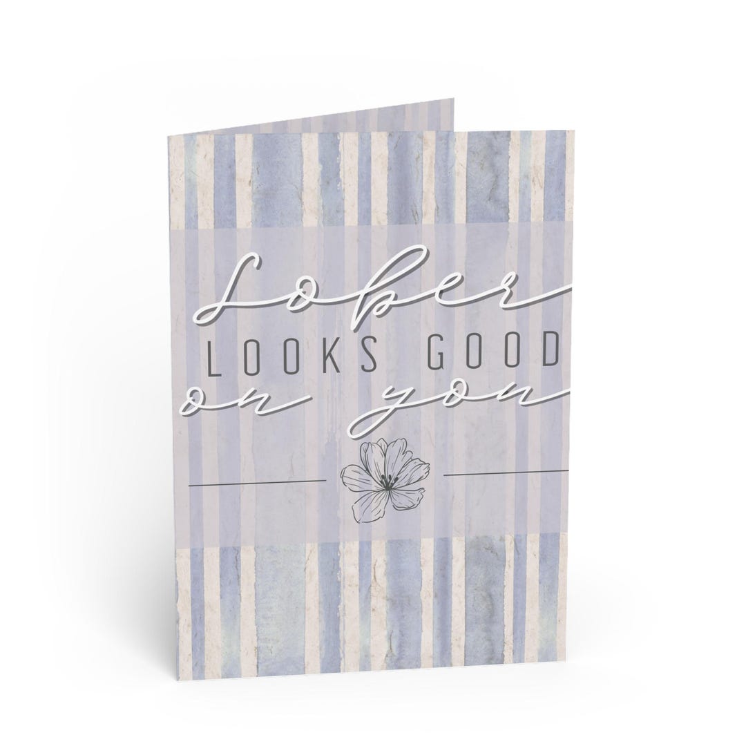 SOBRIETY CARD | Sober Looks Good on You, Recovery Congratulations Card ...