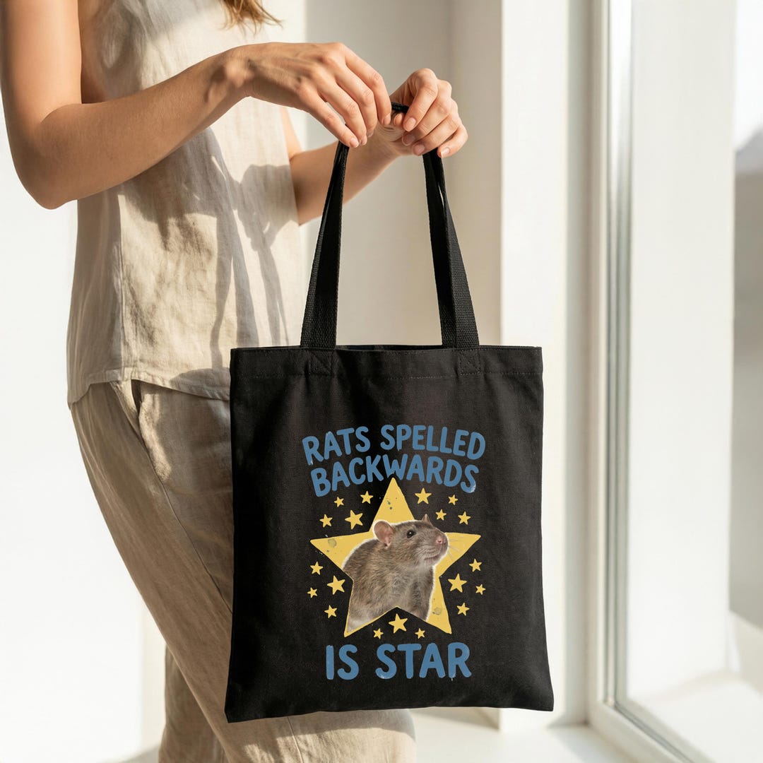 Rats Spelled Backwards is Star Tote Bag: Funny Rat Meme Gift - Etsy