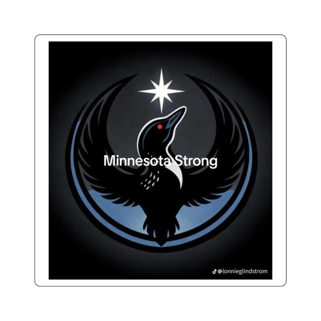Minnesota Strong Raven Logo Sticker | Square Vinyl Sticker - Etsy