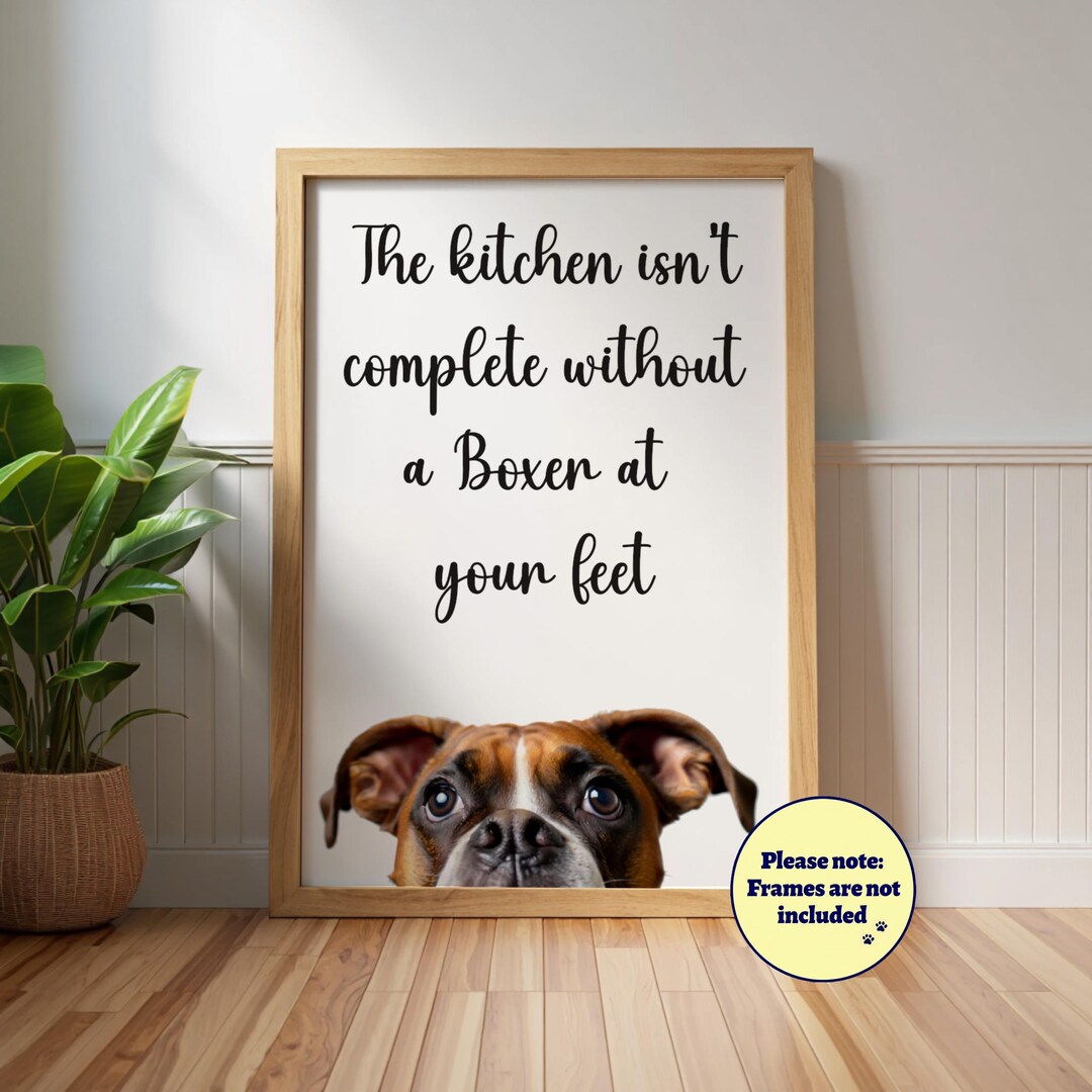 Boxer Dog Kitchen Poster: Funny Dog Lover Wall Art Gift - Etsy