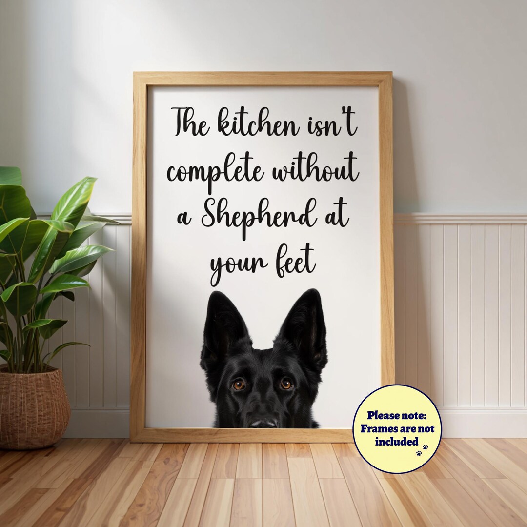 Black German Shepherd Kitchen Poster: Dog Lover Gift, GSD Wall Art - Etsy