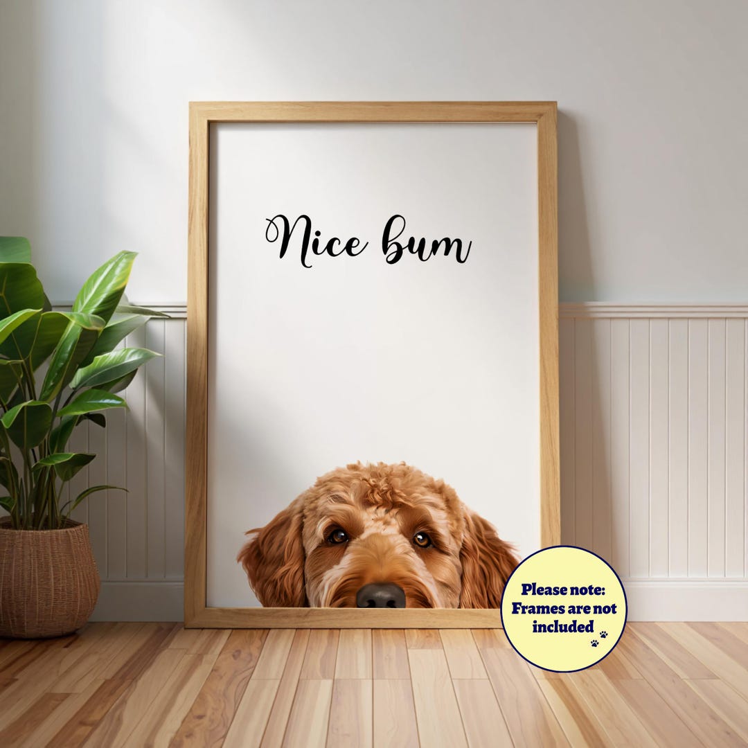 Funny Labradoodle "nice Bum" Poster: Dog Wall Art, Pet Portrait ...