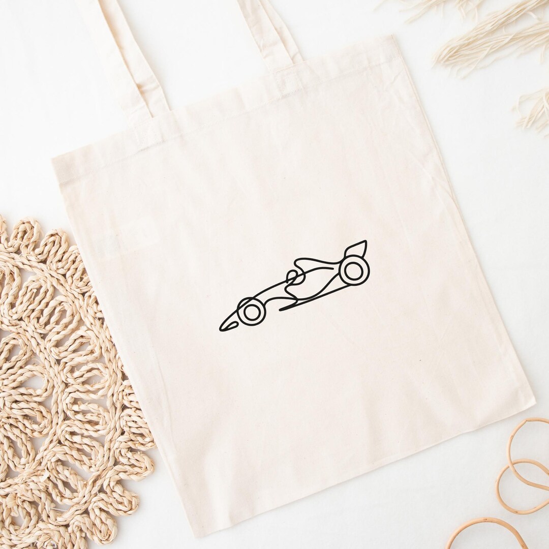 Minimal Side View F1 Racing Car Design Tote Bag, F1 Merch, Ferrari F1 ...