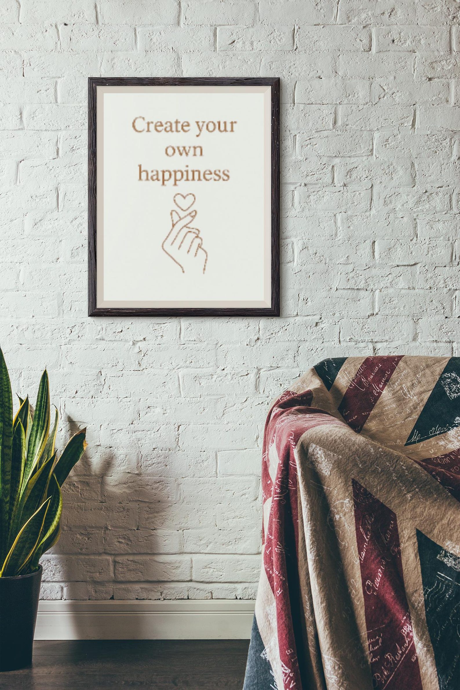 Create Your Own Happiness Printable — Self-love Quote Wall Art, Hand ...