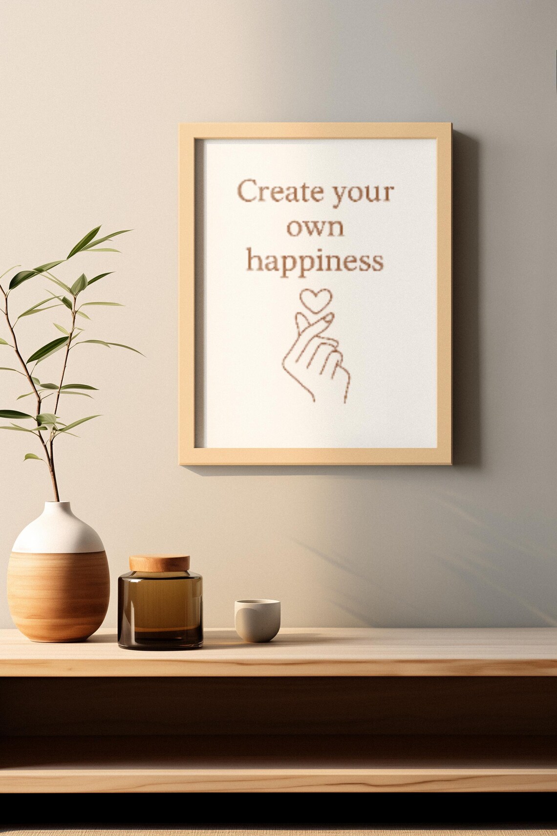 Create Your Own Happiness Printable — Self-love Quote Wall Art, Hand ...
