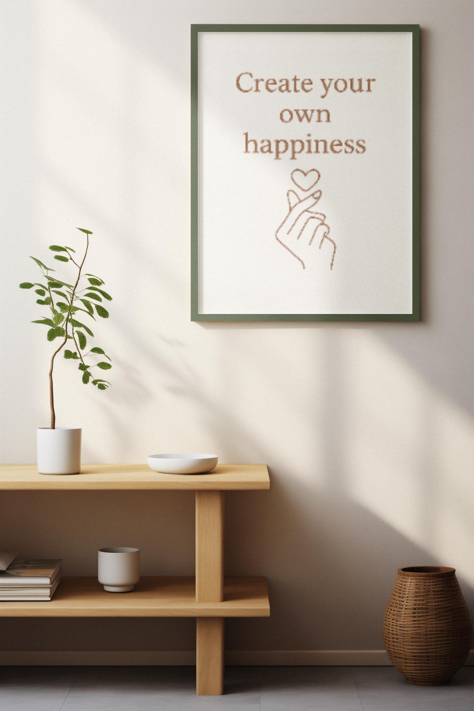 Create Your Own Happiness Printable — Self-love Quote Wall Art, Hand ...