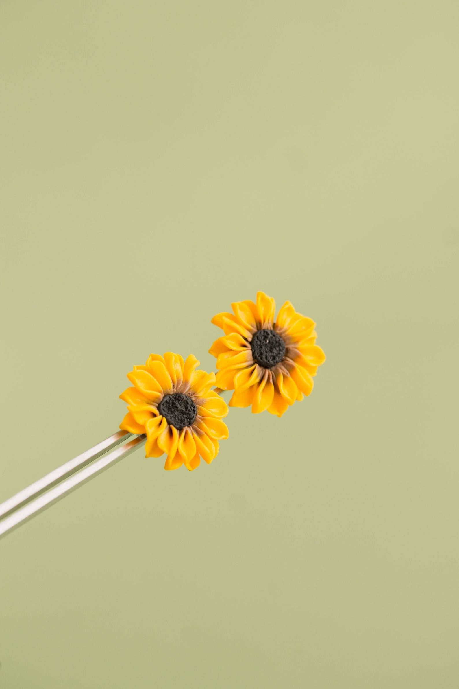 Yellow Sunflower Stud Earrings. Handmade Unique Sunflowers Wedding ...