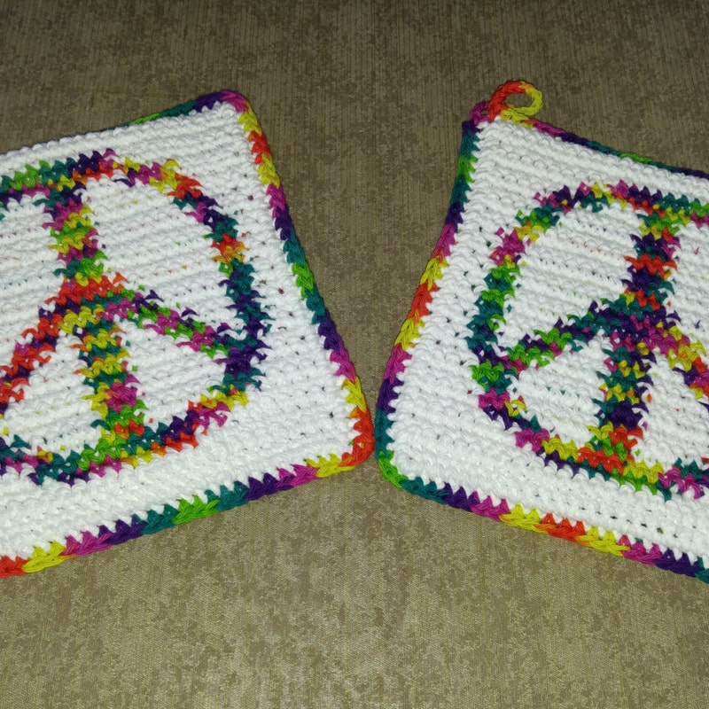 Crochet Peace Sign - Etsy