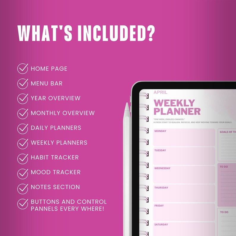 2026 Digital Planner, Hyperlinked Anual Planner, Soft Pink Aesthetic ...