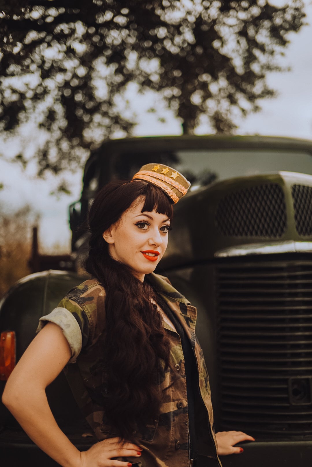 Army Side Cap, Military Hat, Pin up Army Hat, Army Cosplay, Side Cap ...