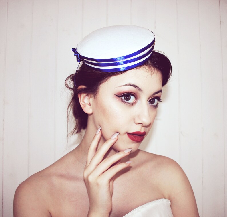 Sailor Girl Hat Cruise Hat Sailor Cap Pin up Sailor Girl - Etsy