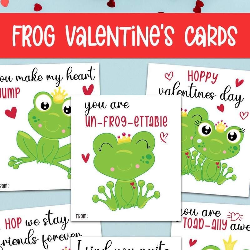 Frog Valentine Card - Etsy