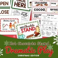 Hot Cocoa Shop Dramatic Play Printable | Hot Chocolate Cafe Pretend ...