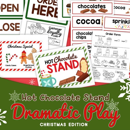 Hot Cocoa Shop Dramatic Play Printable Hot Chocolate Cafe Etsy Australia