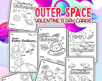 Outer Space Themed Valentine's Day Card - Etsy