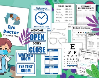 Printable Pretend Eye Doctors Office Kit for Kids - Imaginative Play ...