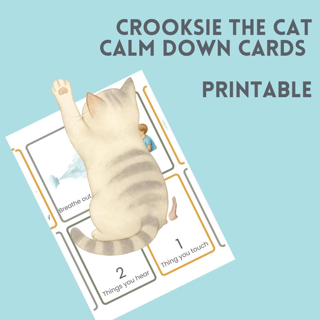 Crooksie the Cat Calm Down Cards (PDF Download) - Etsy