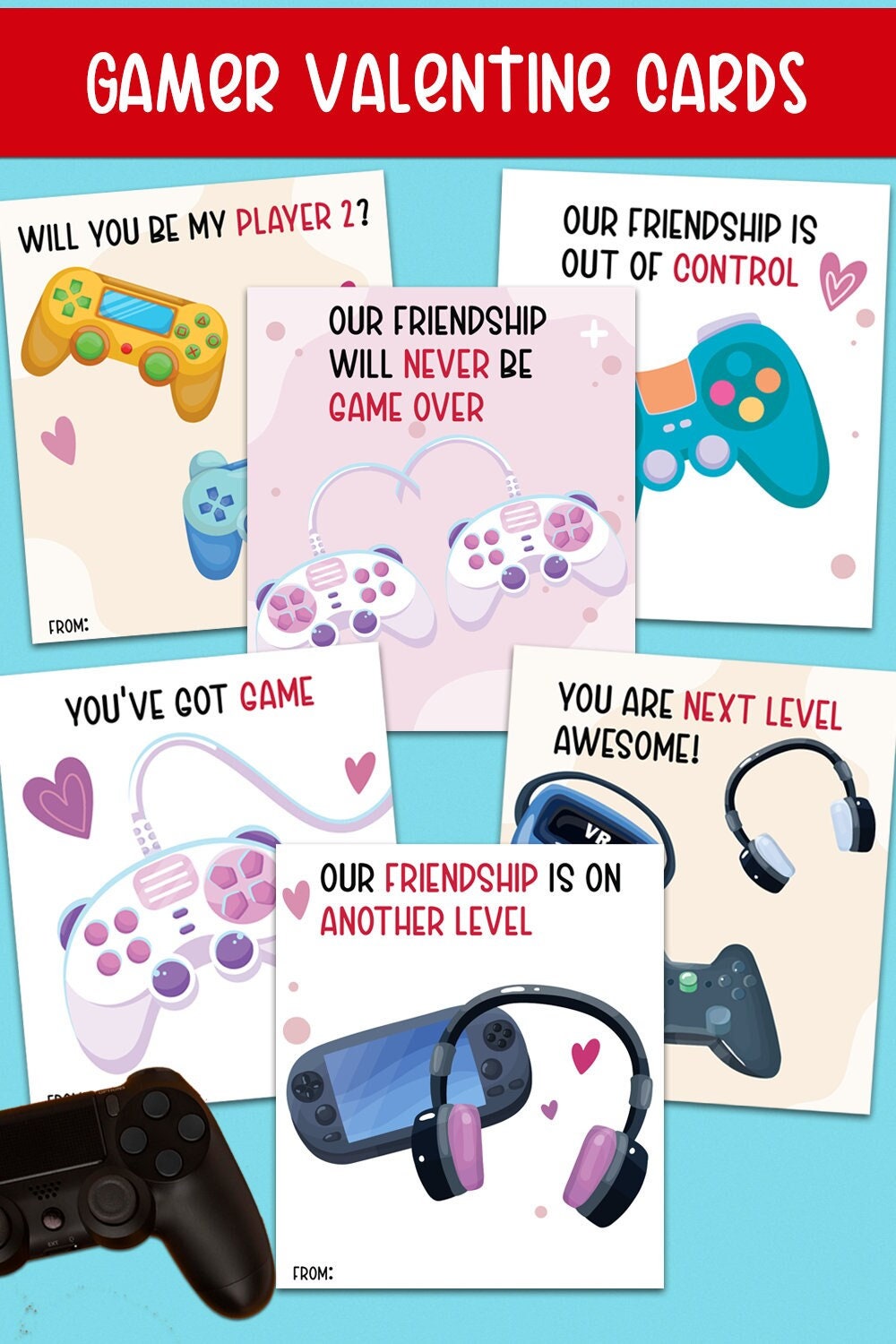Printable Gamer Valentine Cards - Etsy