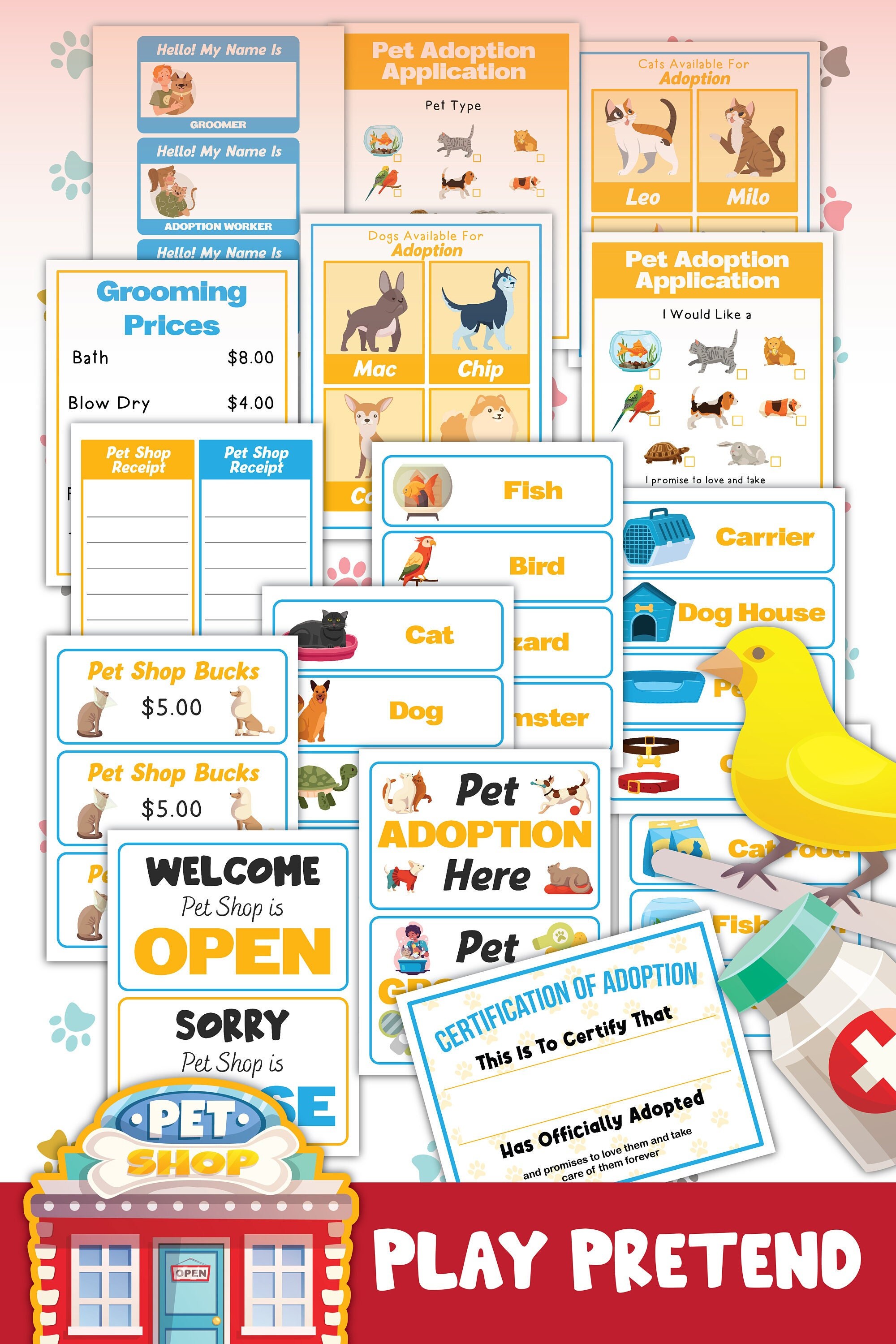 Pet Shop Play Pretend Digital Download - Etsy