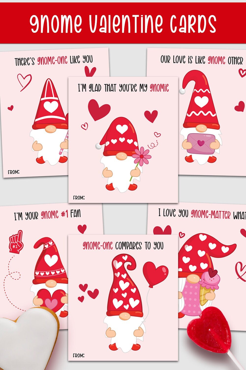 Gnome Classroom Valentine Card Printables - Etsy