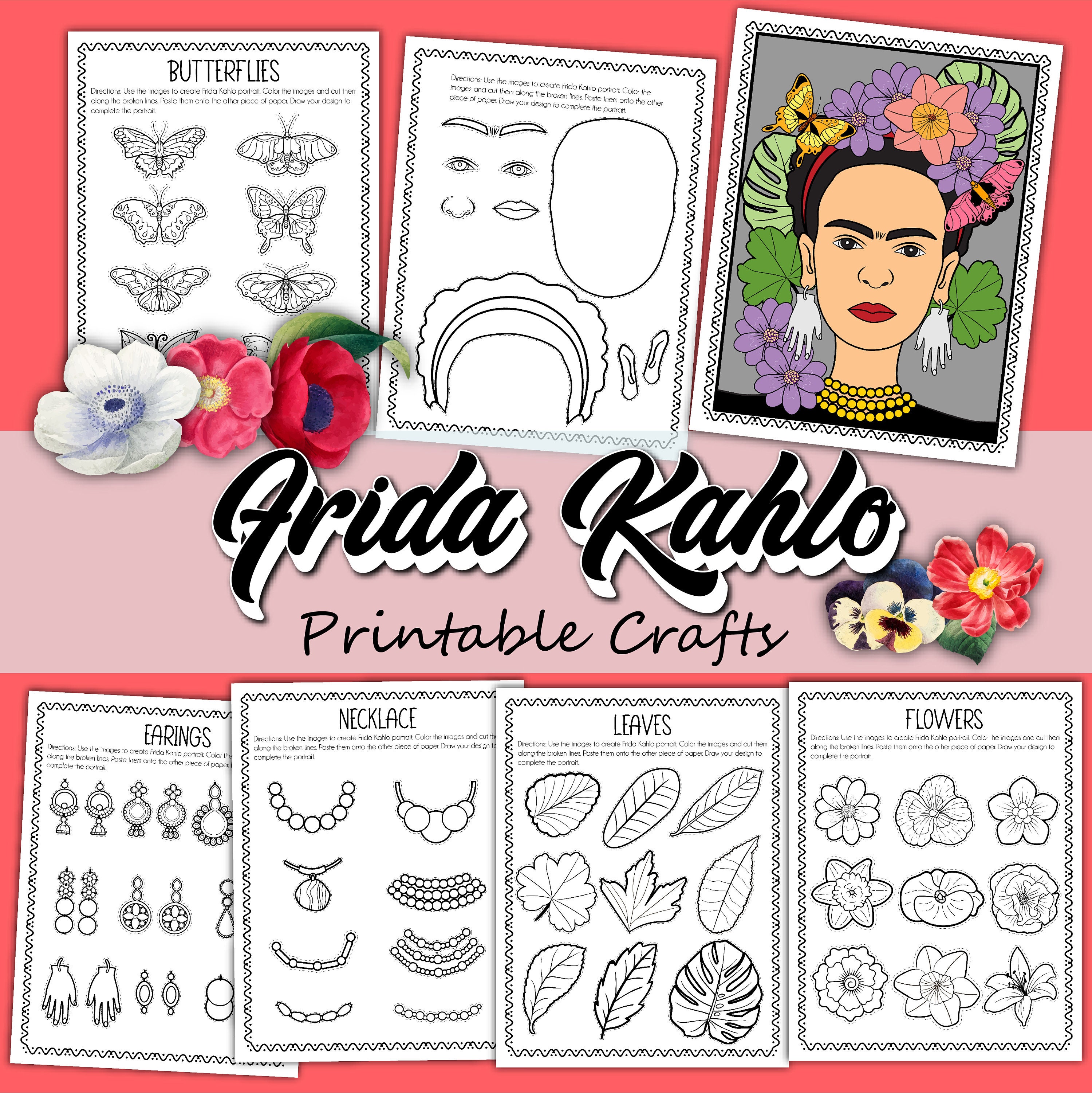 Frida Kahlo Printable Activity - Etsy