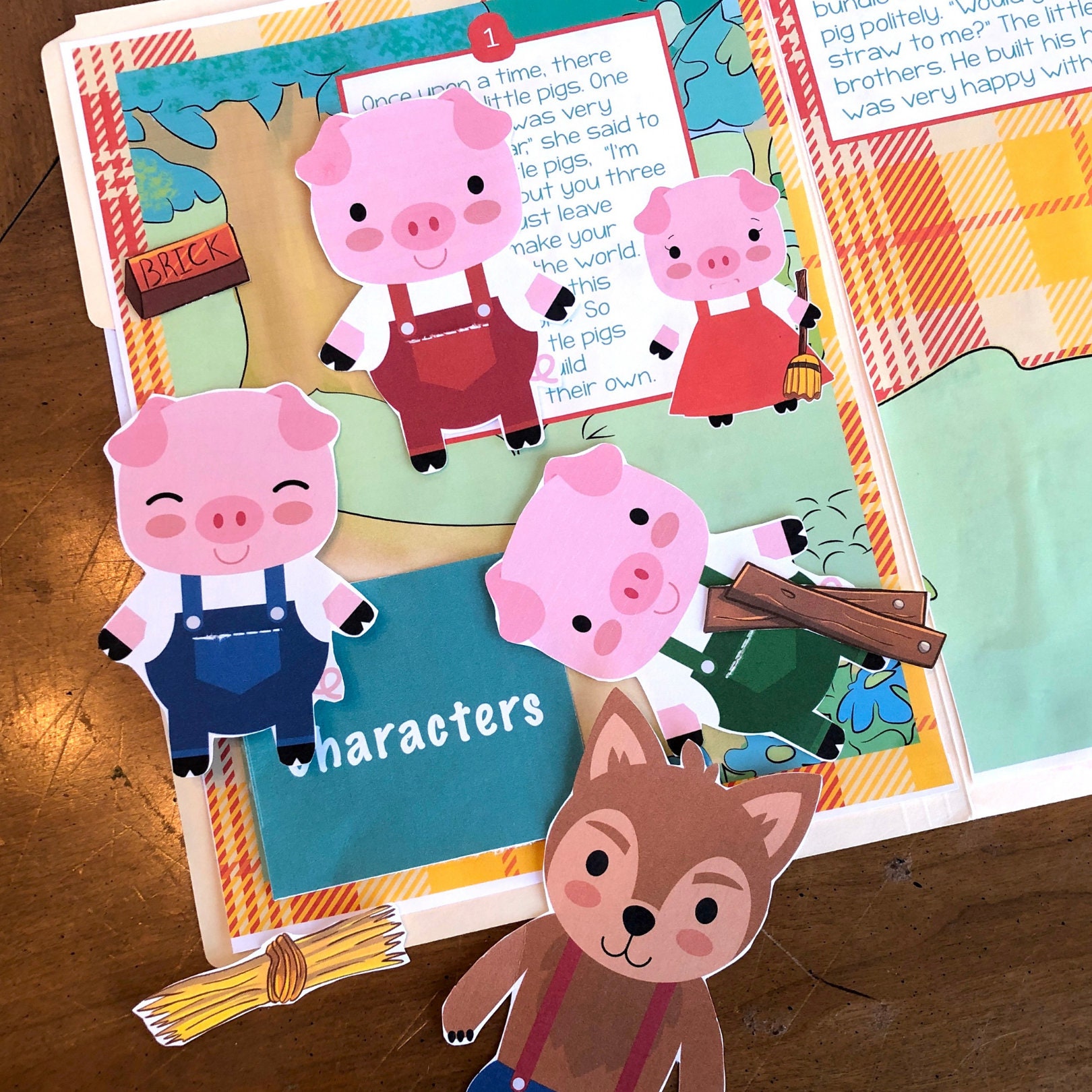 Digital Downloadable Printable Three Little Pigs Interactive Book - Etsy