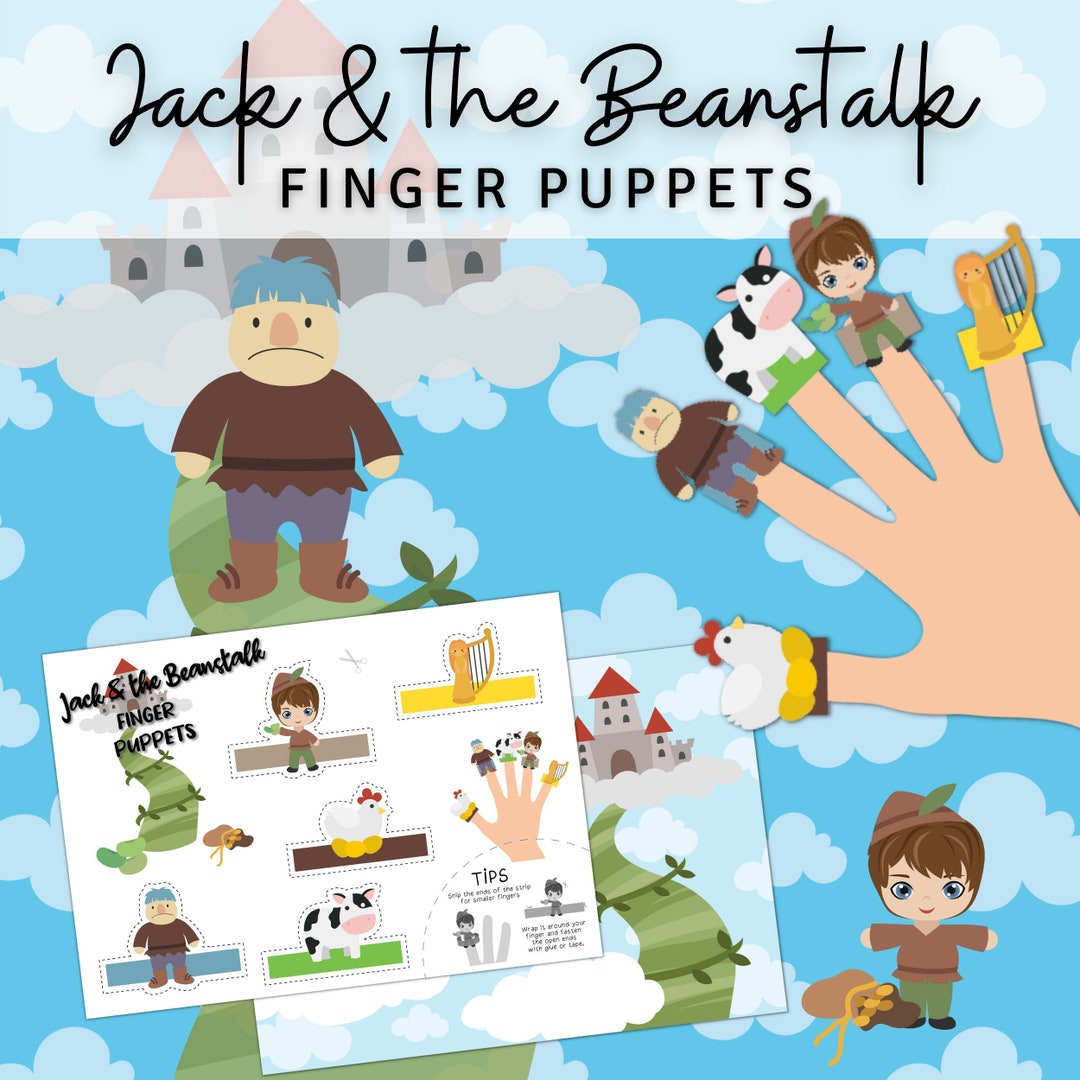 Digital Printable Jack and the Beanstalk Finger Puppets Download - Etsy