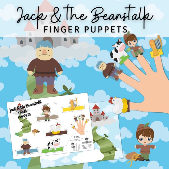 Digital Printable Jack and the Beanstalk Finger Puppets - Etsy