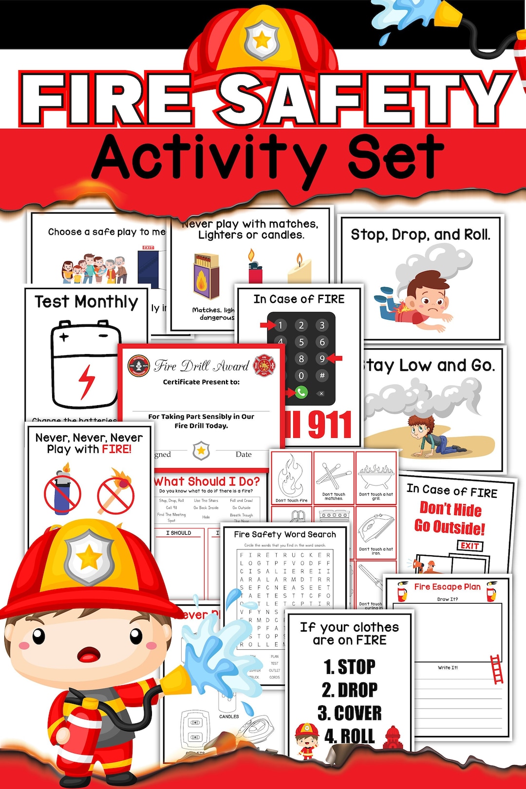 Fire Safety Activity Set - Etsy
