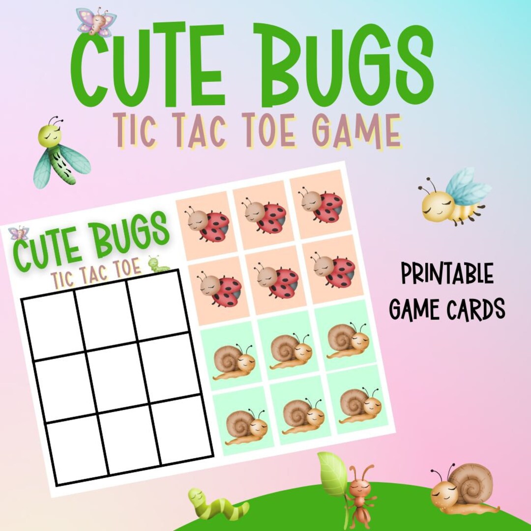 Cute Bugs Tic Tac Toe Game - Etsy