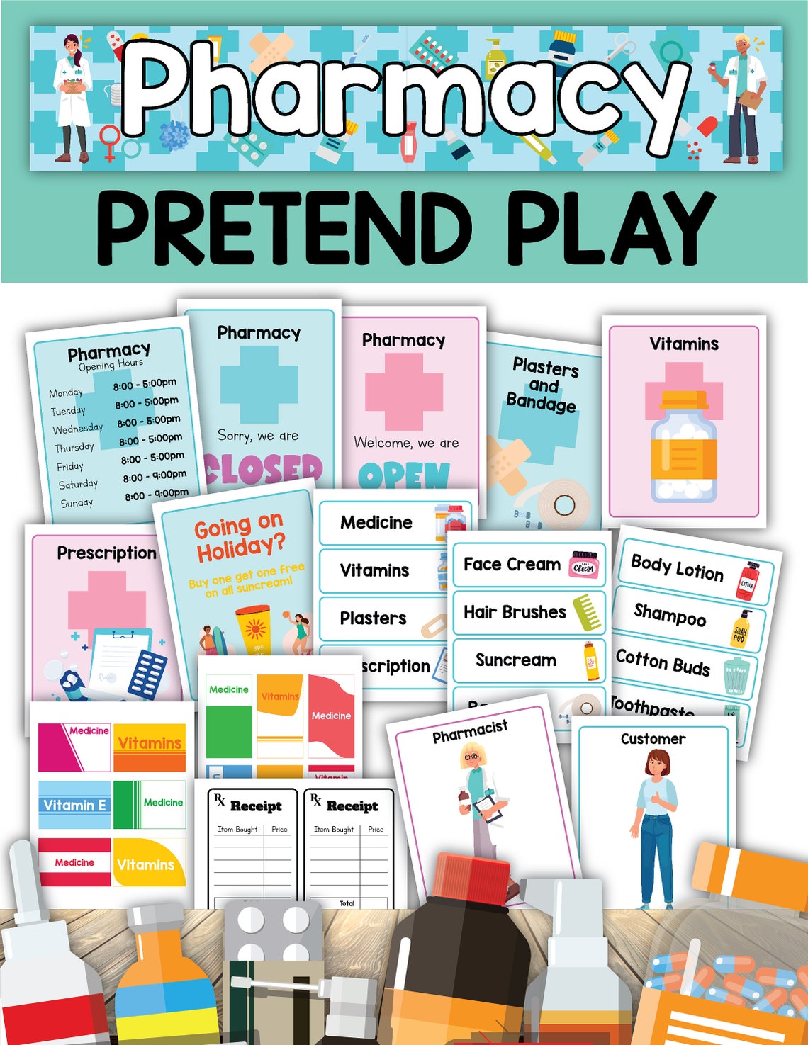 Digital Printable Pharmacy Pretend Play Download - Etsy