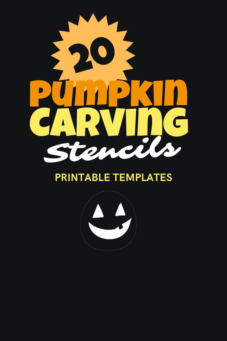 20 Printable Pumpkin Carving Templates - Etsy