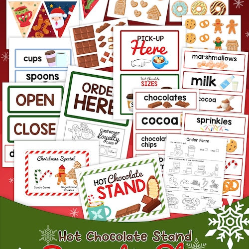 Hot Cocoa Shop Dramatic Play Printable Hot Chocolate Cafe - Etsy