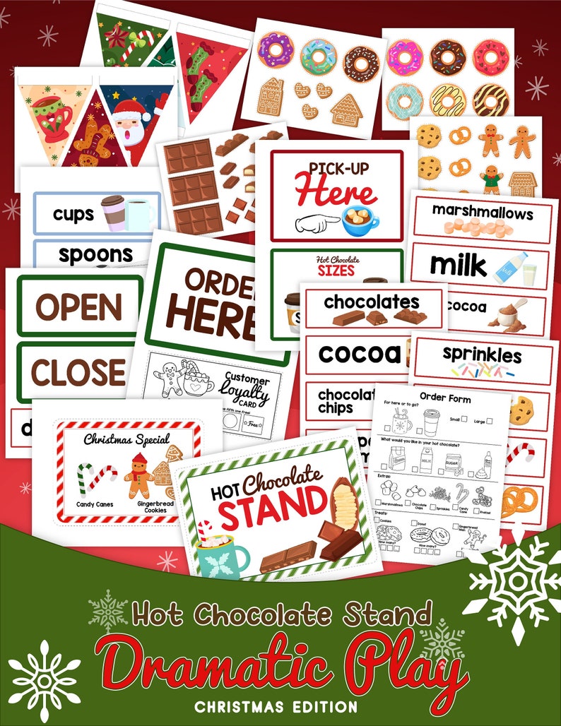 Hot Chocolate Stand Dramatic Play Etsy