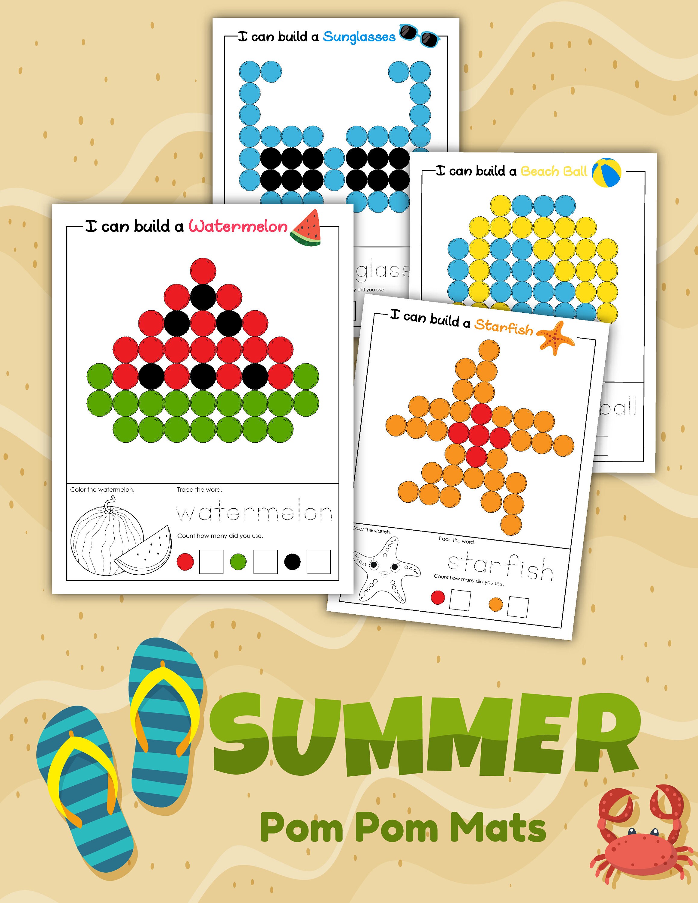 Summer Pom Pom Mats - Etsy