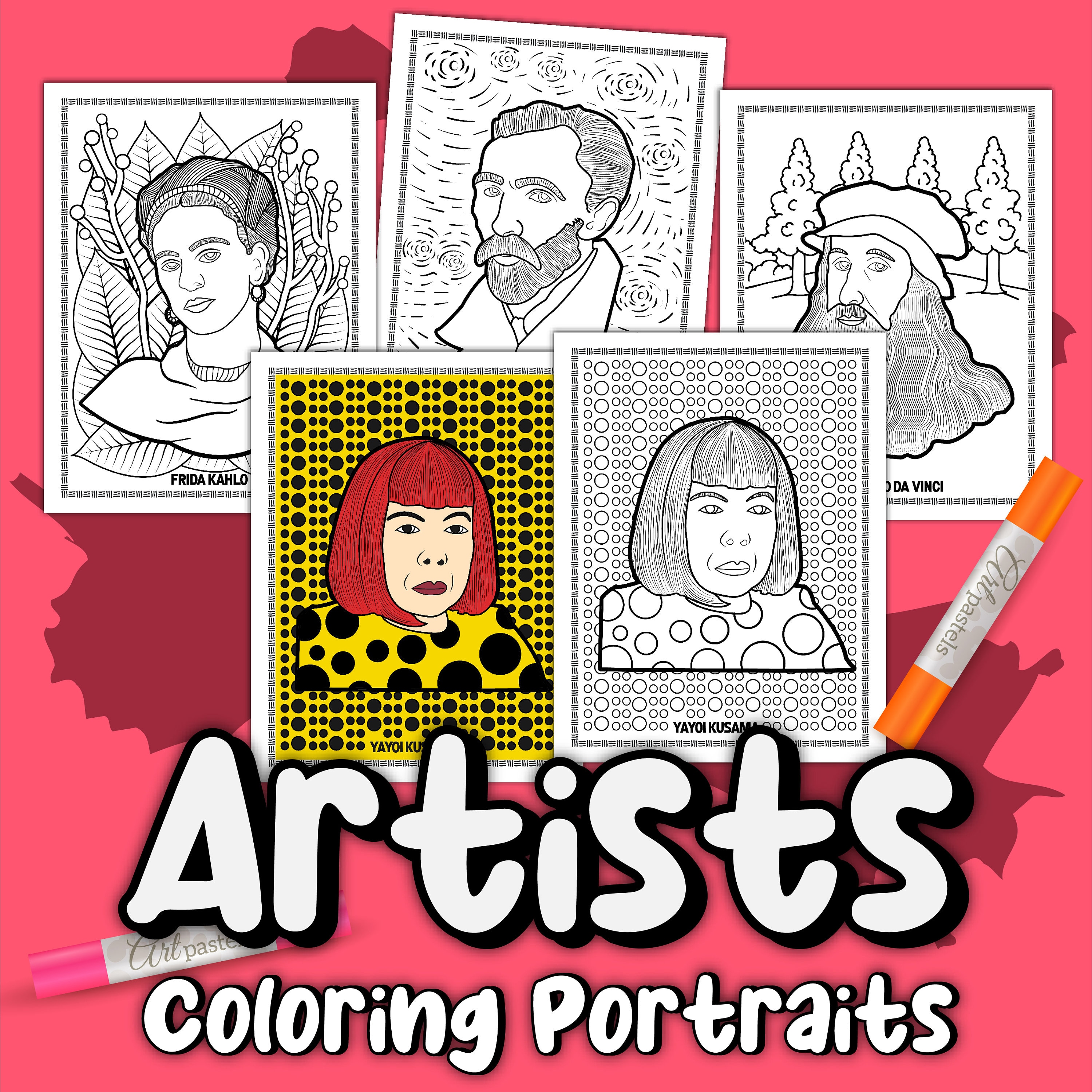 Famous Artist Coloring Pages - Etsy