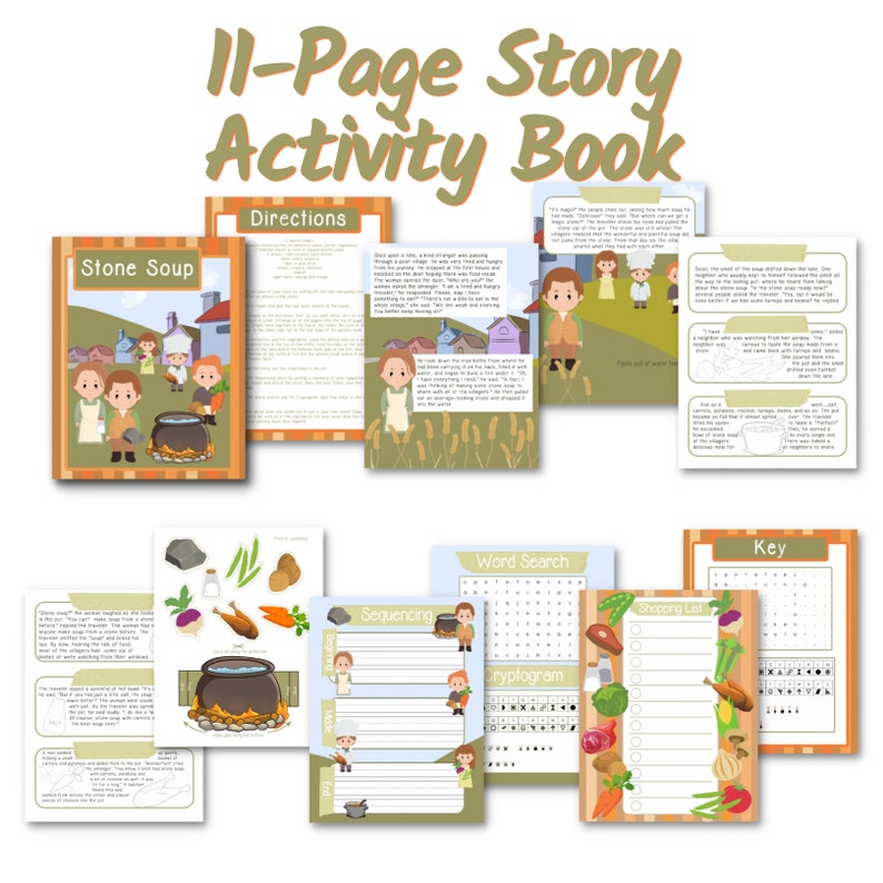 Stone Soup Story Activity Book - Etsy