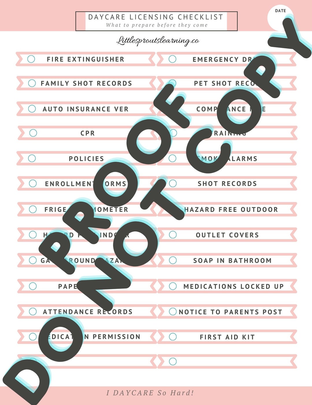 Digital Licensing Checklist for Oklahoma Home Daycare Providers Soft - Etsy