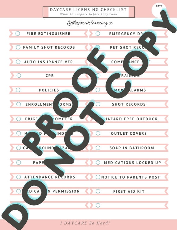 Digital Licensing Checklist for Oklahoma Home Daycare - Etsy