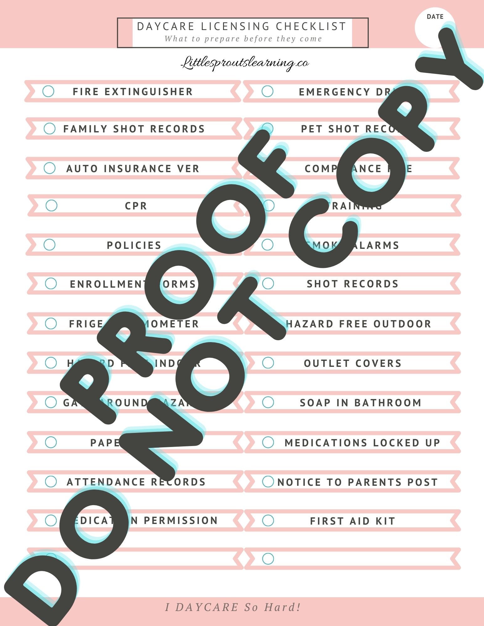 Digital Licensing Checklist for Oklahoma Home Daycare Providers Soft - Etsy