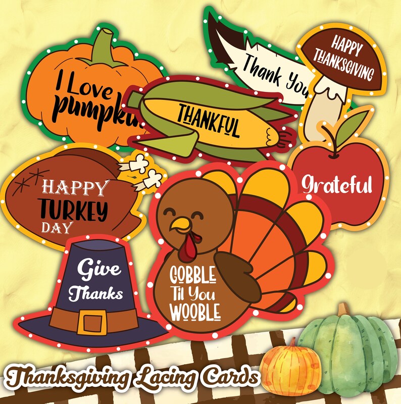 Thanksgiving Lacing Cards - Etsy
