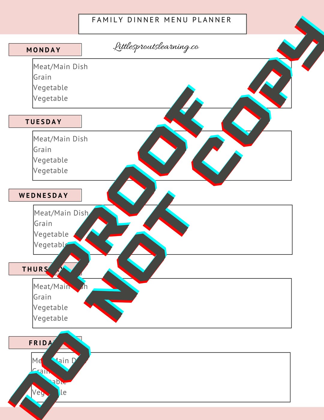 Digital Home Menu Planner Pack, Soft, Menu Planner, Sample Menus and ...
